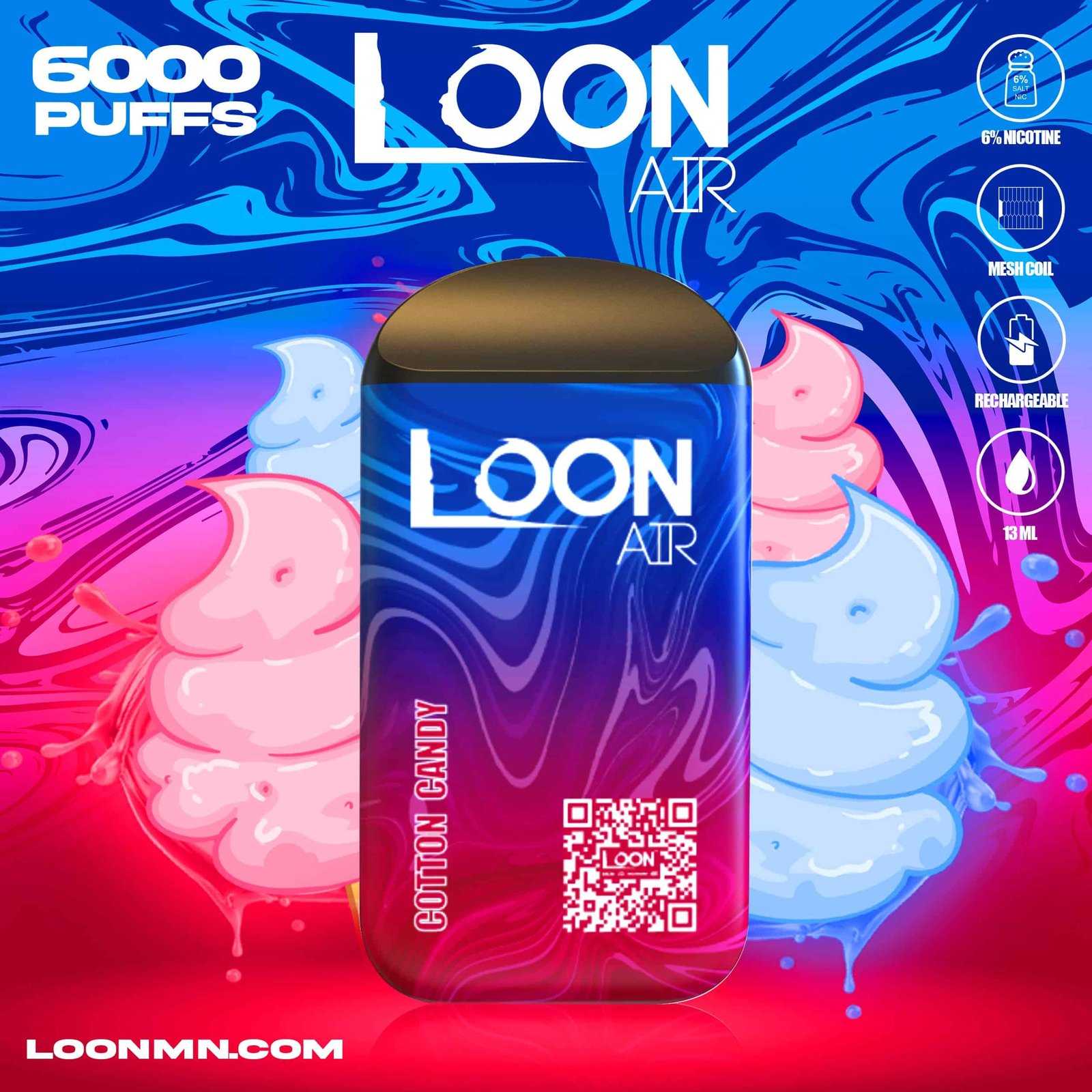 LOON AIR – COTTON CANDY – Sema Vape International